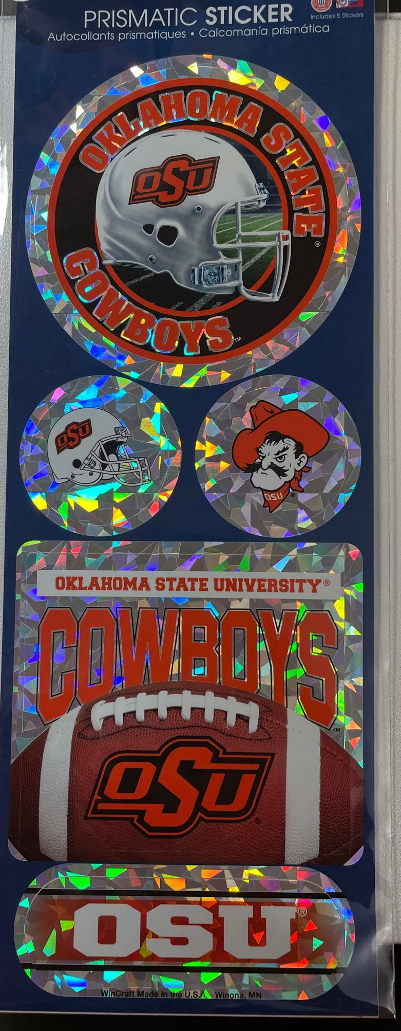 OSU Cowboys Prismatic Stickers 5-pack – For Pete's Sake